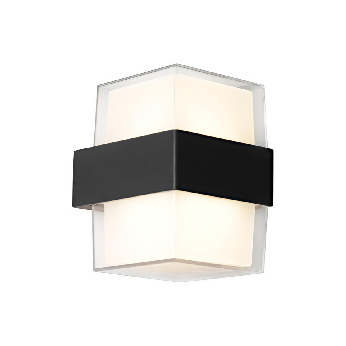LED Up Down Wall Light Black With Clear Opal Lens Tri-CCT 10W IP65 ...