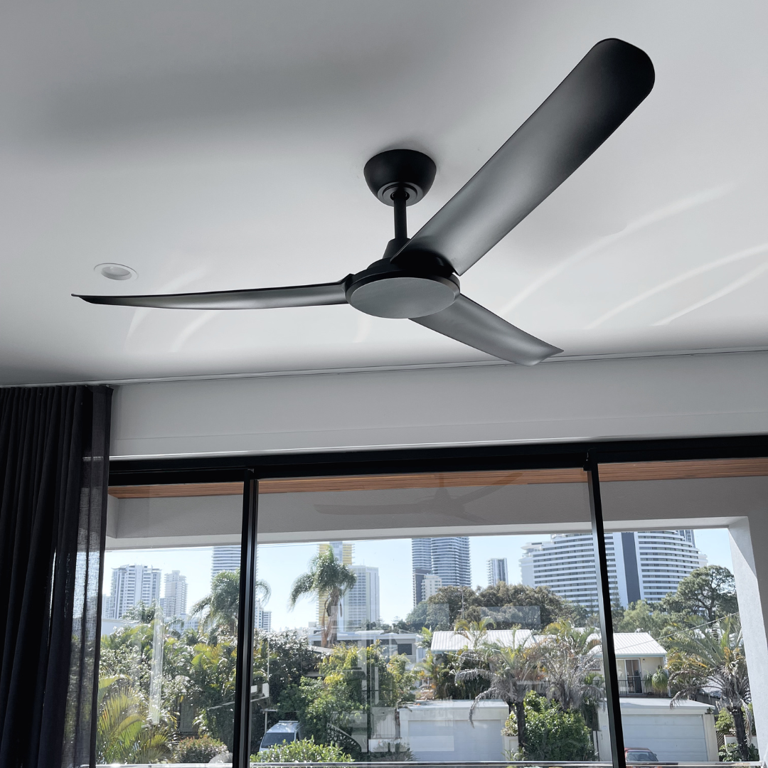 142cm 56-inch Black DC Ceiling Fan Remote Control Convertible 3-4-5 ...