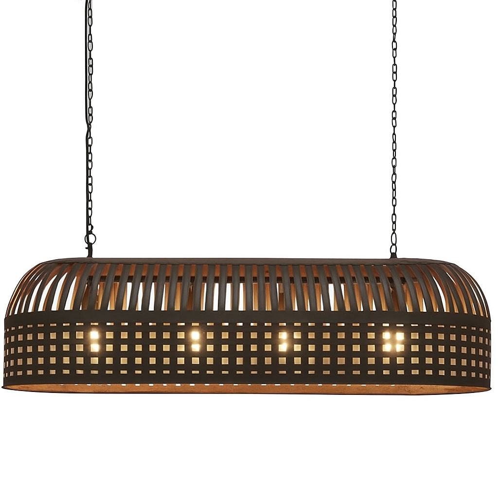Pendant Light Rust Iron 4 Light 160cm E27 | Lighting Style