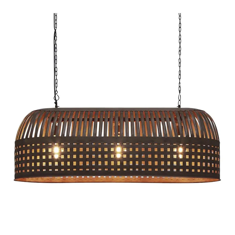 Pendant Light Rust Iron 3 Light 118cm E27 | Lighting Style
