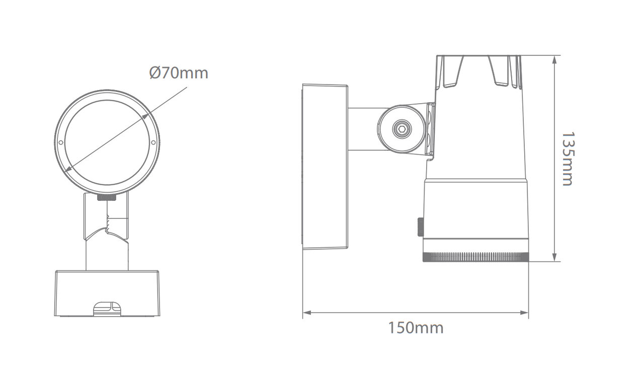 LED Wall Light Black 3000K 450lm 11W 240V IP65 Adjustable Beam ...