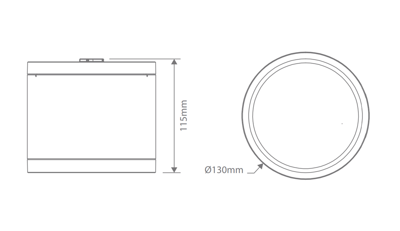 LED Downlight White Aluminium 25W Tri-CCT 2400lm IP65 Surface Mounted ...
