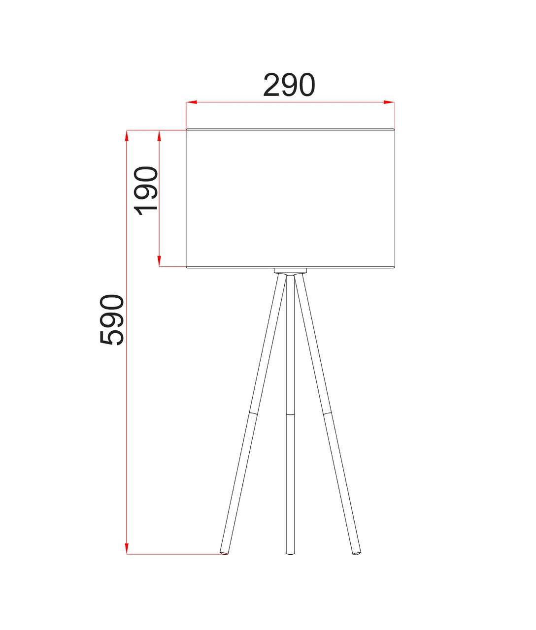 Table Lamp Black Shade Brass Tripod E27 60W | Lighting Style