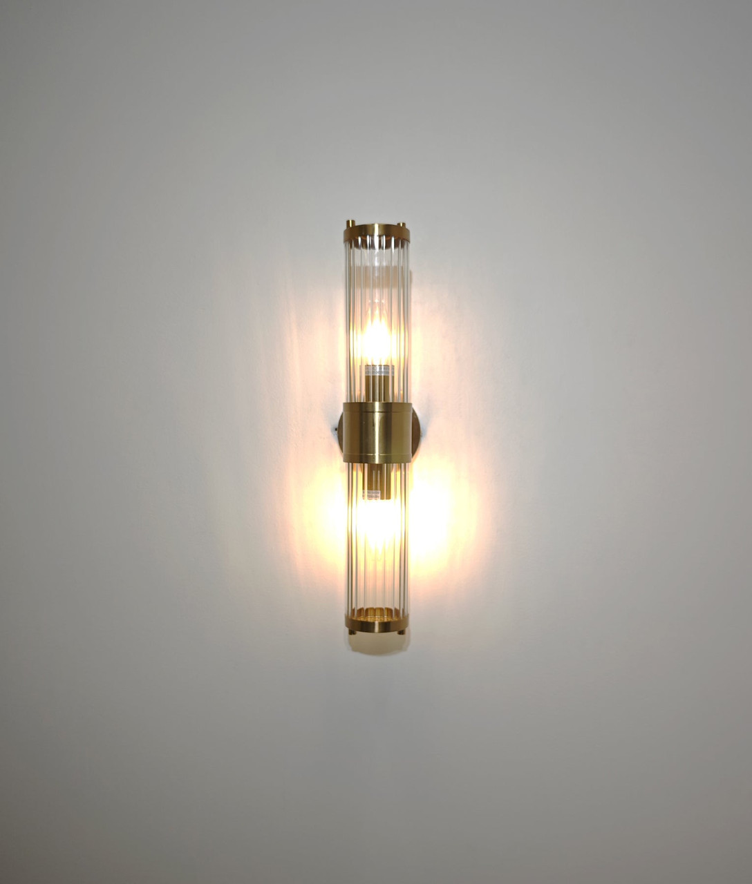 Up Down Wall Light Brass Clear Glass E14 10W | Lighting Style
