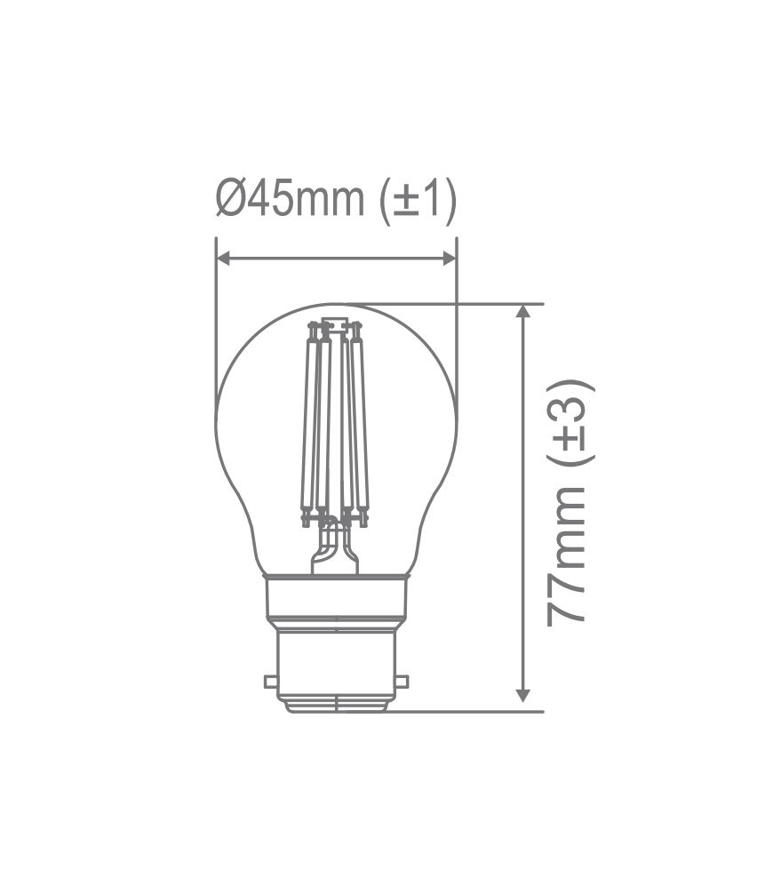 LED Filament Clear B22 7.2W 6500K 500lm G45 Dimmable | Lighting Style