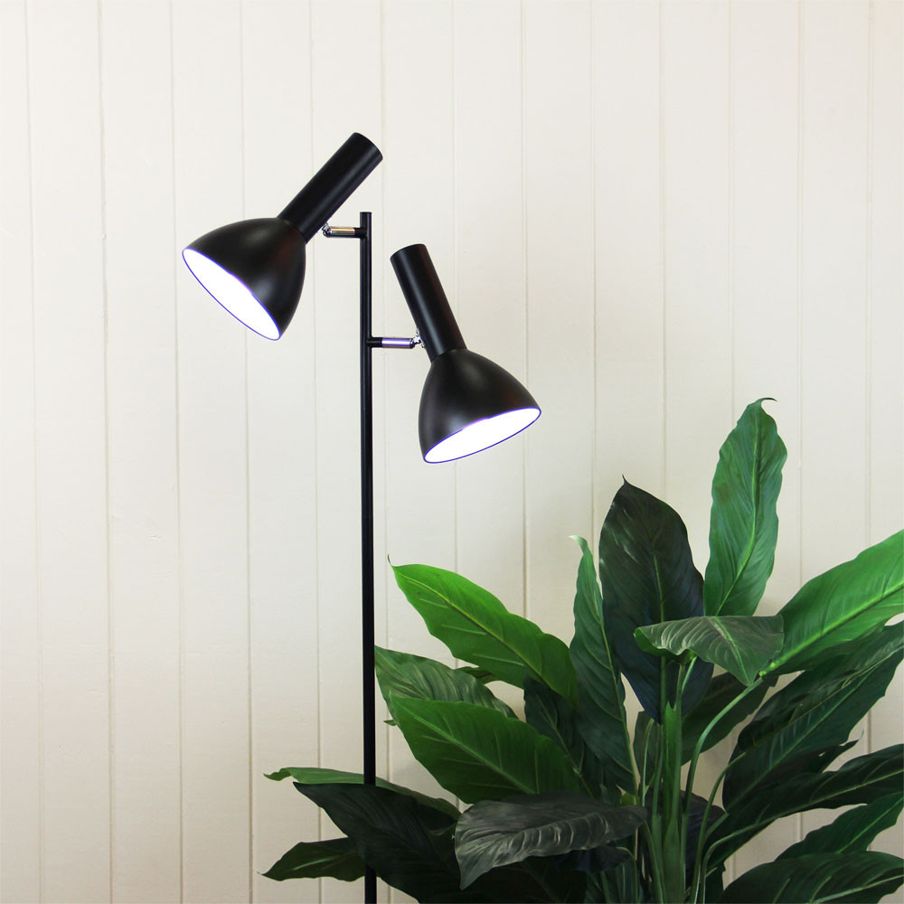 Modernistic Twin Standing Lamp Head Black | Lighting Style