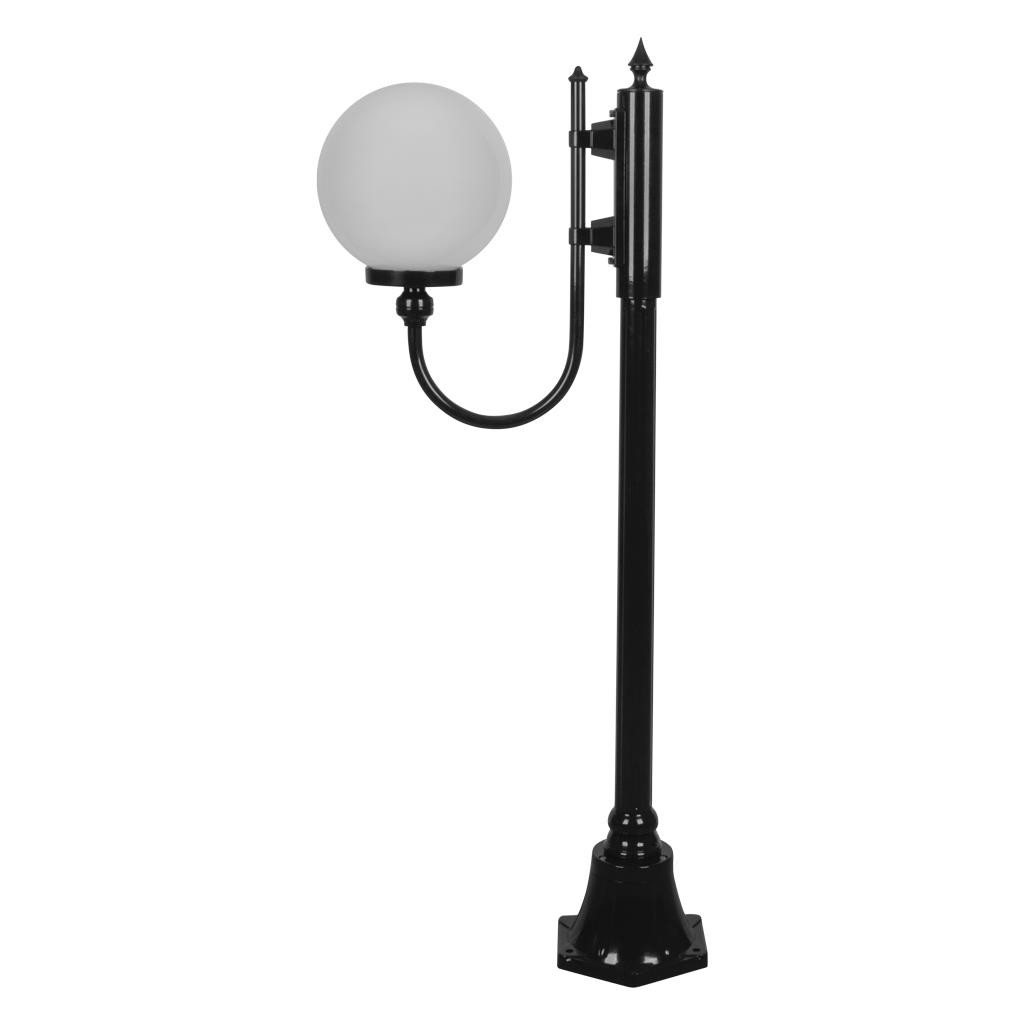 Sophisticated 25cm Sphere Curved Arm Short Post Light Black E27 Italian ...