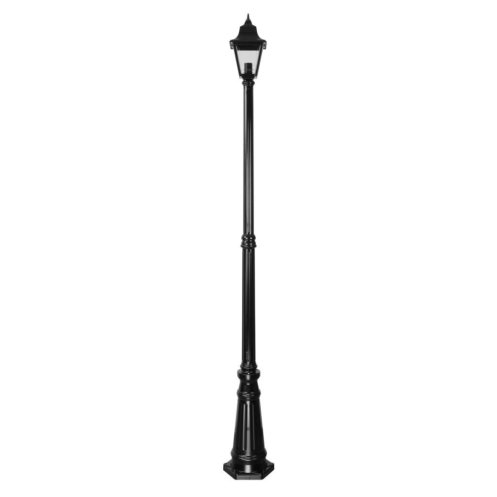 Victorian Single Head Tall Post Light - Black Finish B22 Made In Italy ...