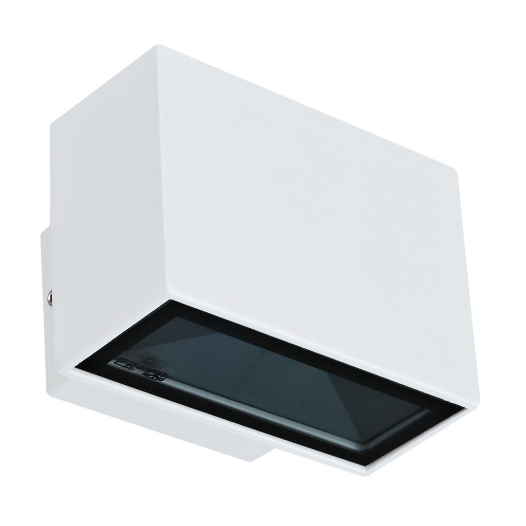 240V 6W Two Way LED Wall Light White Finish / Warm White LED | Lighting ...