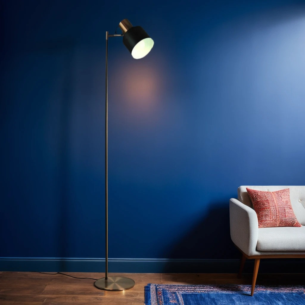 Graceful Black Standing Lamp with Copper Head | Lighting Style