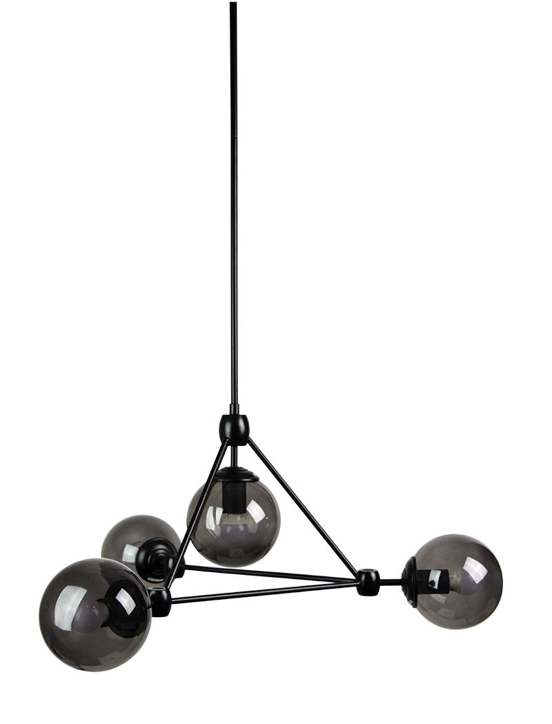 Contemporary 4 Light Pendant Smoke / Matt Black | Lighting Style