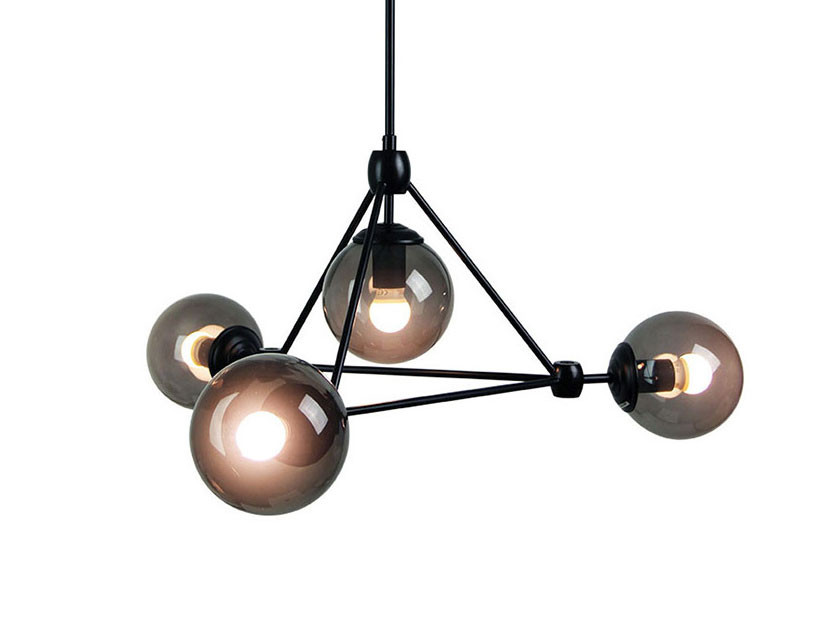 Contemporary 4 Light Pendant Smoke / Matt Black | Lighting Style