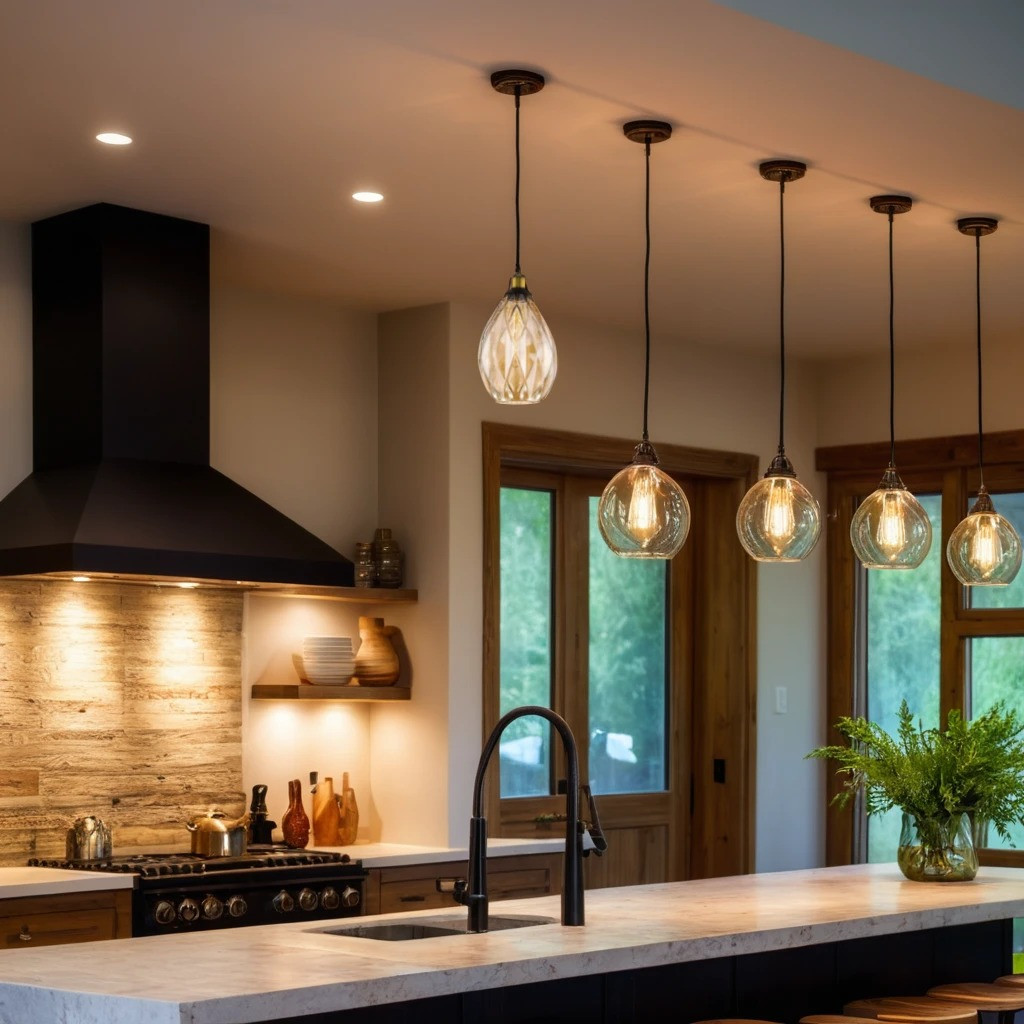 Amber Pendant 60W E27 190mm | Lighting Style