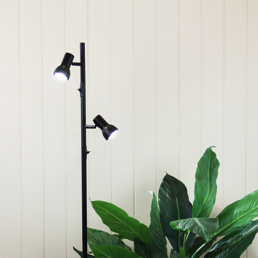 Upright LED Tall Lamp Twin Black | Lighting Style