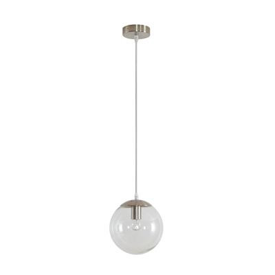 Dimmable Sphere Clear Glass Shade Pendant Light With Silver Finish ...