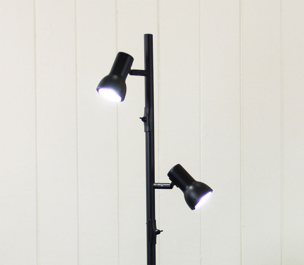 Upright LED Tall Lamp Twin Black | Lighting Style