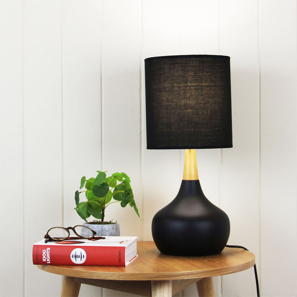 Black Global Touch Lamp Complete | Lighting Style