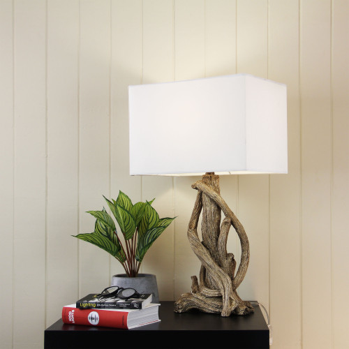 Aged Timber Table Lamp Hand Made Outback Style | Lighting Style