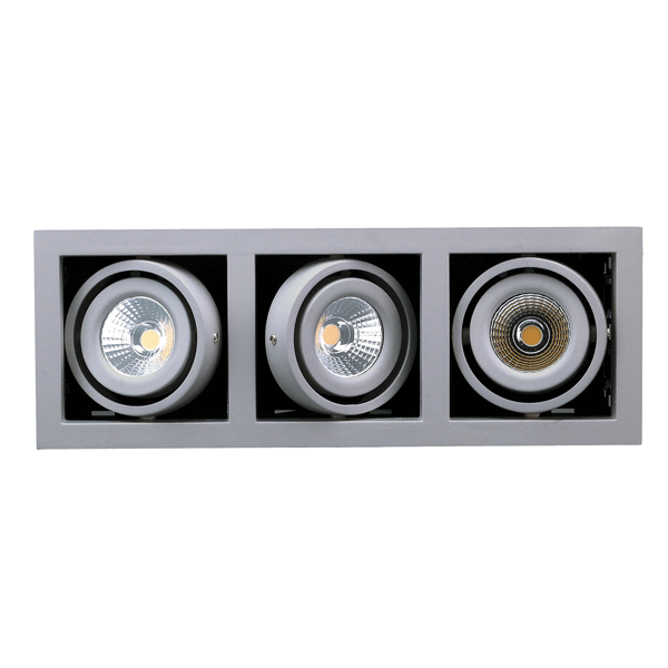 Triple Silver Framed 6W LED Downlight | Lighting Style
