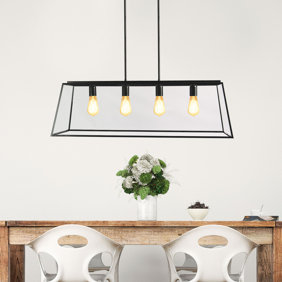 Black Pendant Chef Table 4-Light | Lighting Style