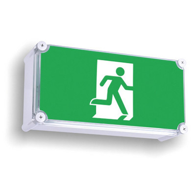 Emergency Exit Sign Industrial Strength Waterproof Vandal Proof 2W LED ...