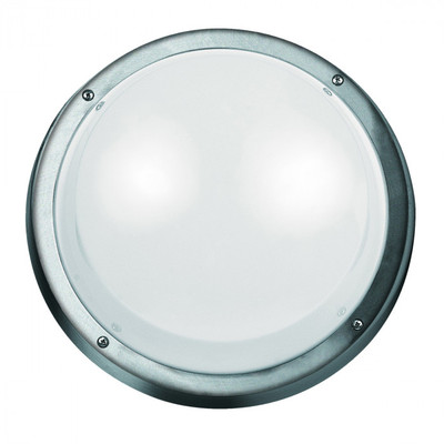 Circular Plain Silver Bulkhead Light E27 IP55 IK10 Vandal Proof ...