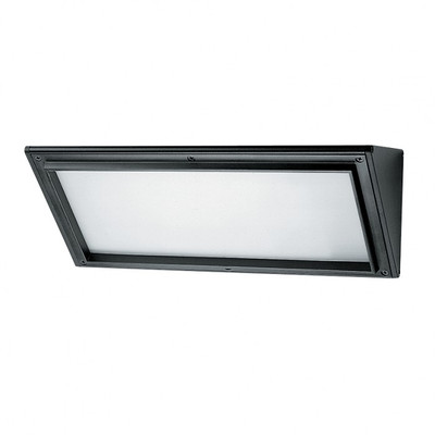 Triangle LED Bulkhead Light In Black And Opal Shade 1770lm 4000K 17W ...