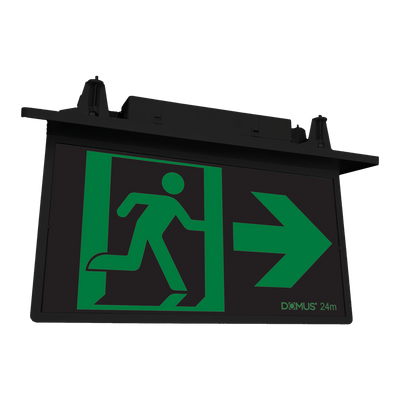 Emergency Exit Light Black 24m Recessed 2 Hours Maintained/Non ...