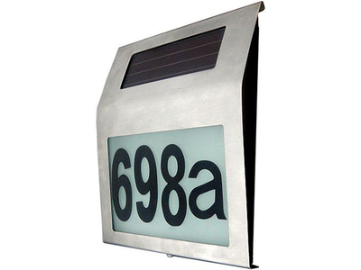 Illuminated Solar House Number With Built In Solar Panel Warm White ...
