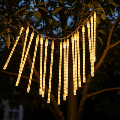 Solar LED Drop Meteor Lights IP65 In Warm White | Lighting Style