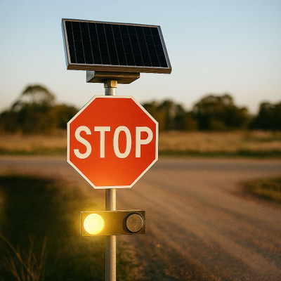 Solar Stop Sign Australian Standard Visible To 1km 5 Nights Autonomy ...