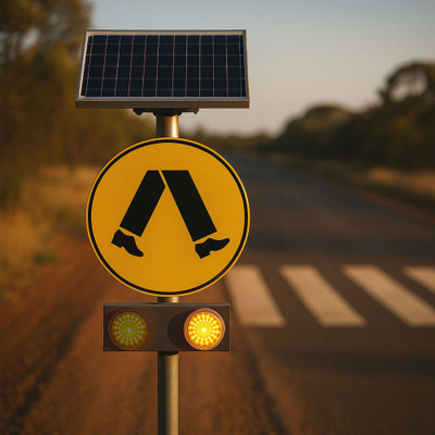 Solar Pedestrian Crossing Sign Australian Standard Visible To 1km 5 ...
