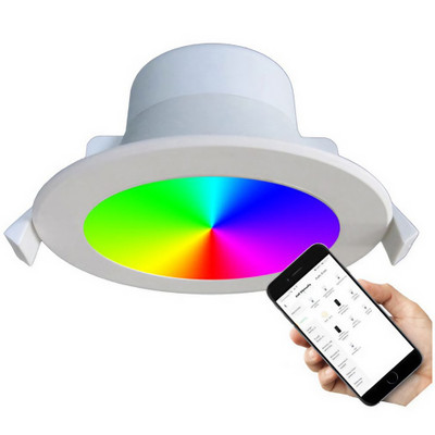 Smart LED Downlight RGB Dimmable Round Tri-colour IP44 9W | Lighting Style
