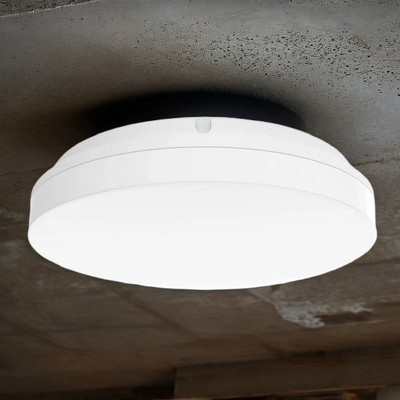 LED Oyster Light White 25W 2650lm Tri-CCT IP54 IK10 Motion Sensor ...