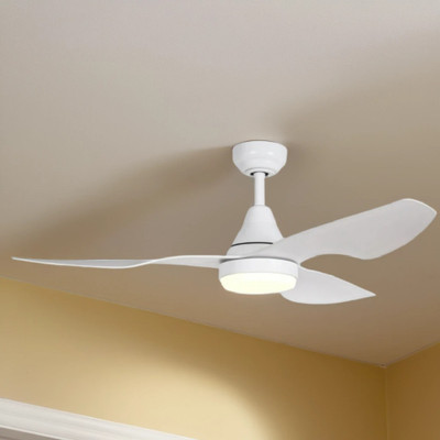 132cm 52-inch White DC Ceiling Fan Light Remote Control 3 Blade 31W ...