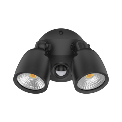 LED Spotlight Black 2 Head 20W Tri-CCT 2100lm 240V IP65 With Sensor ...