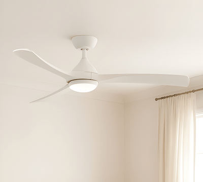 142cm 56-inch White Smart DC Ceiling Fan With Light WiFi Remote 3 Blade ...