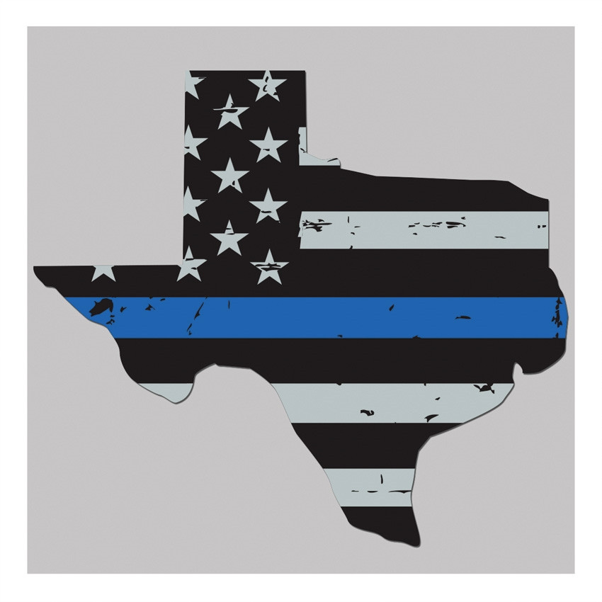 Sticker Thin Blue Line Texas - CampXSurplus