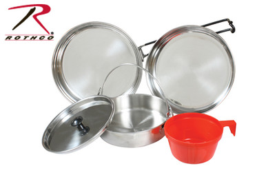 Rothco 5 Piece Stainless Steel Mess Kit - CampXSurplus