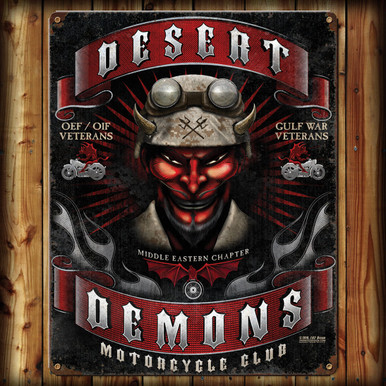 Vintage Wall Sign - Desert Demons MC - CampXSurplus