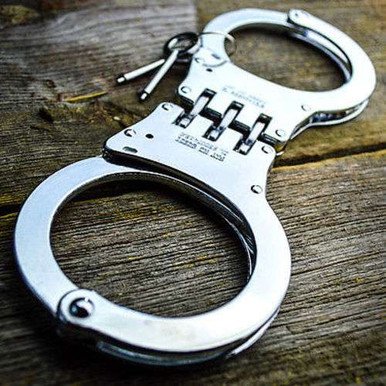 Professional Double Lock Chrome Steel Hinged Police Handcuffs ...