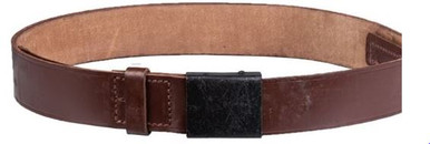 Romanian Armed Forces Brown Leather Belt W/Black Buckle - CampXSurplus
