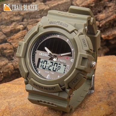 Trailblazer Solar Power Digital And Analog Watch - CampXSurplus