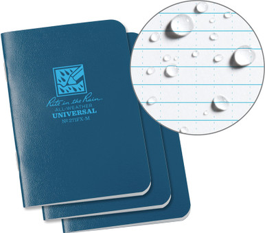 Mini Stapled Notebook 3 Pack - Blue - CampXSurplus