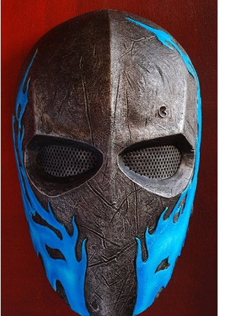 R-Custom Fiberglass Wire Mesh Army 40D Mask - Blue Flames - CampXSurplus