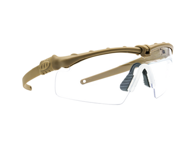 Bravo Airsoft Tactical Eye Pro with Clear Lens - Tan Frame - CampXSurplus