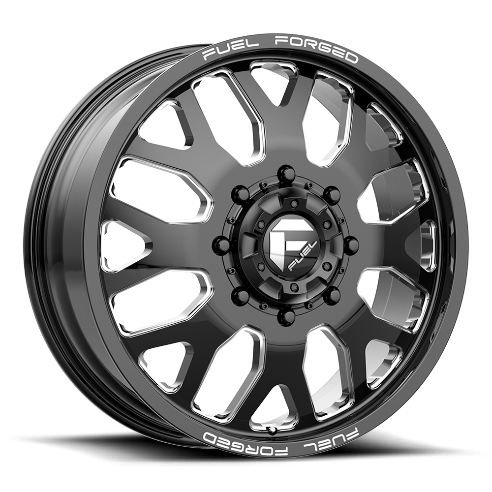 20, 22, 24 Fuel FF19D Black/Machined for Dually Trucks with 8 & 10 Lugs ...
