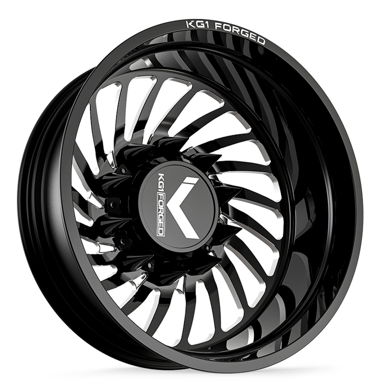 KG1 Forged KD023 Bender-D Gloss Black/Machined | Dually Wheels
