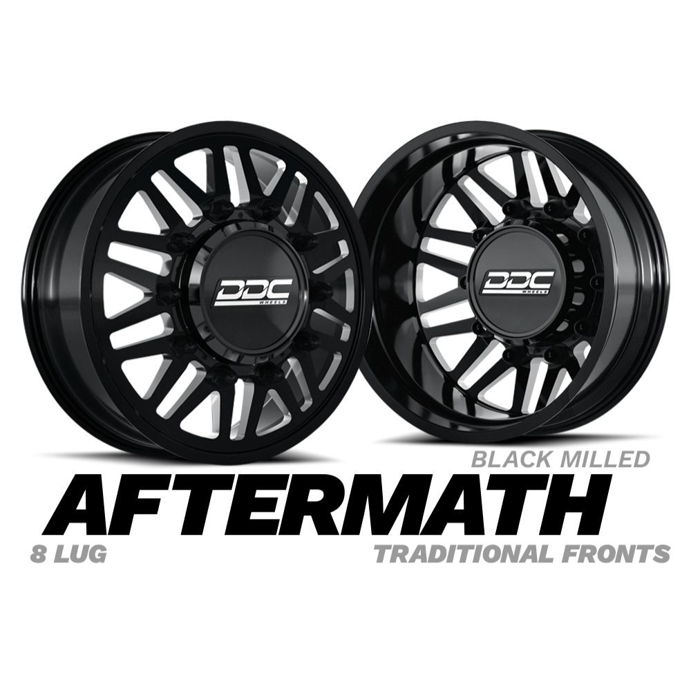 20 & 22 DDC Aftermath Black/Milled Dually Wheels