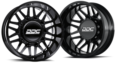 20 & 22 DDC Aftermath Black/Milled Super Single Dually Wheels